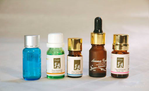 Miniature Blue Colored Essential Oil Glass Bottles 5ml-10ml with WT ...